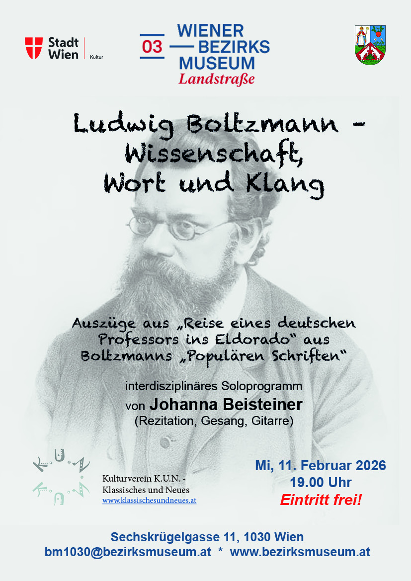 Wiener Bezirksmuseen - Ludwig Boltzmann – Wissenschaft, Wort und Klang
